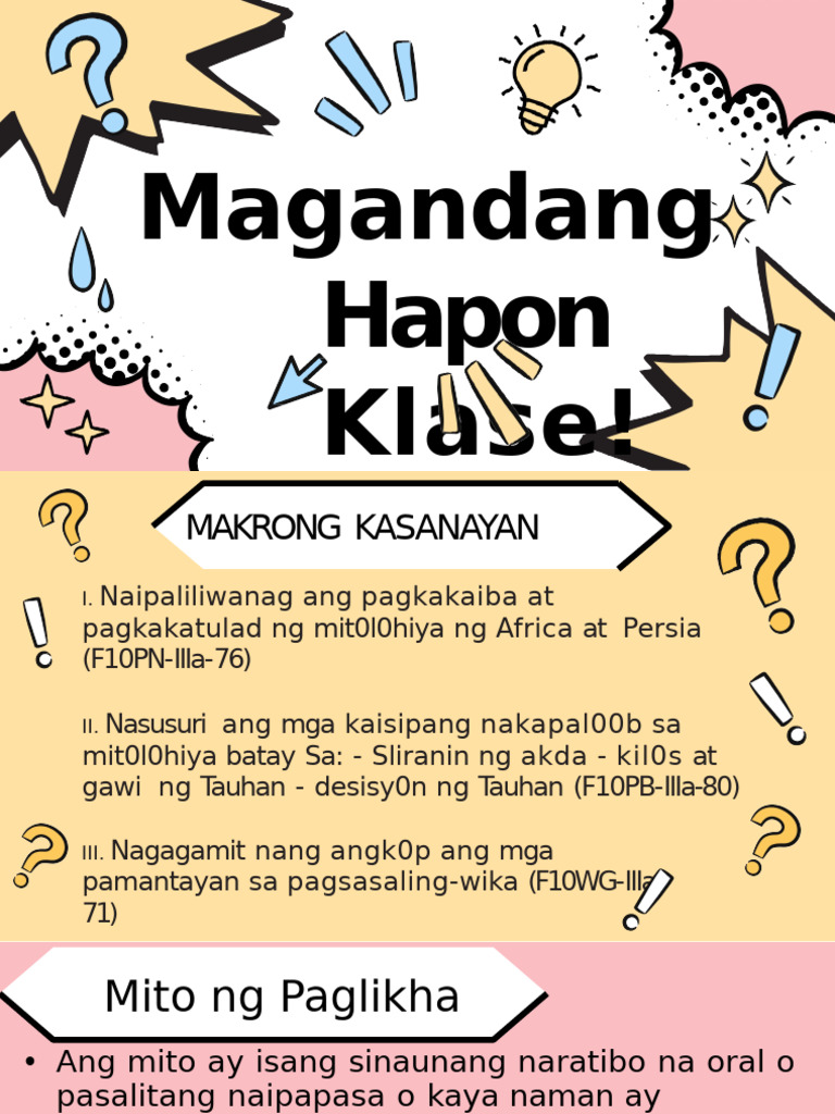 Q3 L1 - Mito NG Paglikha at Pagsasalin | PDF
