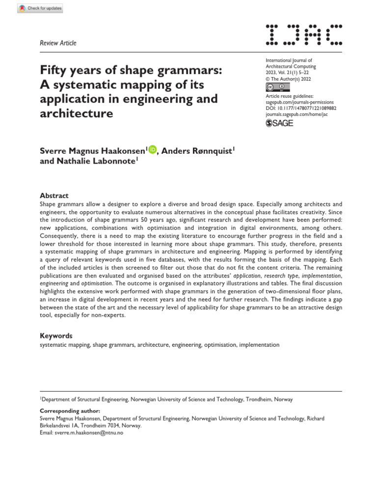 2023 - Fifty years of shape grammars | PDF | Mathematical Optimization ...