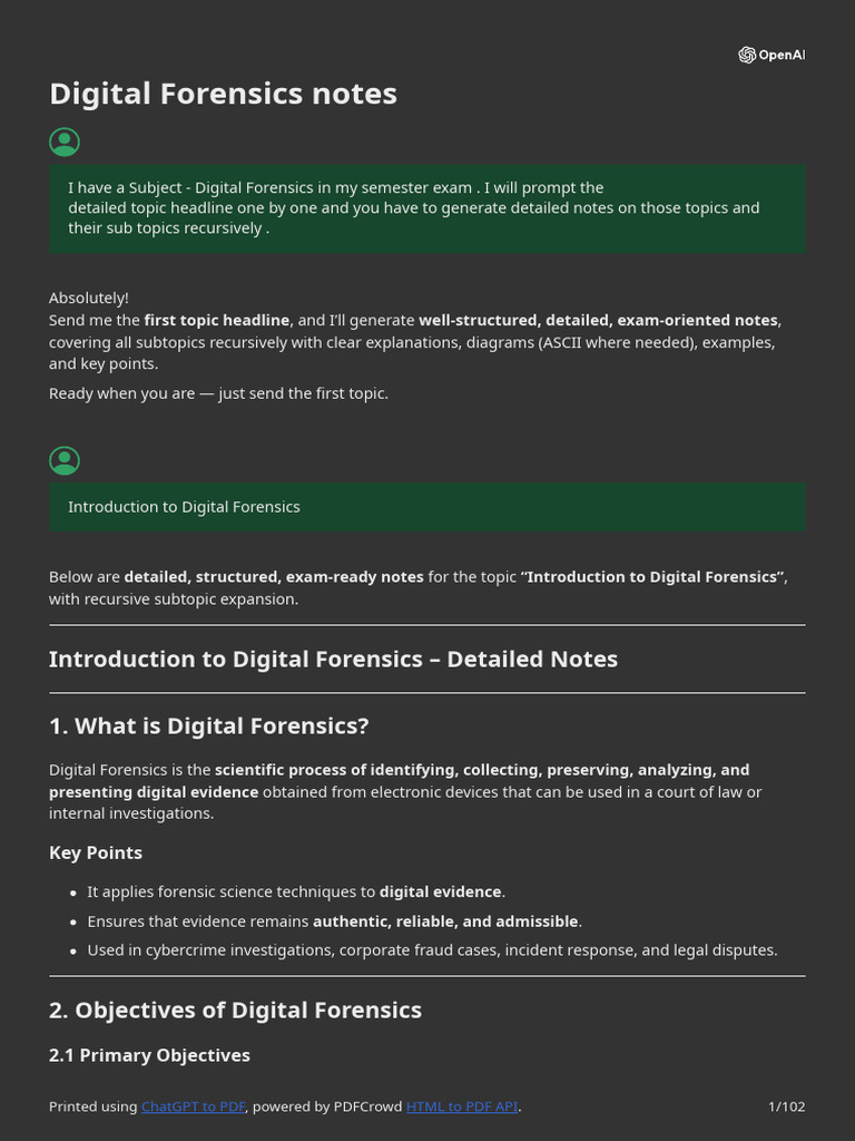 Digital Forensics Notes | PDF | Digital Forensics | Phishing