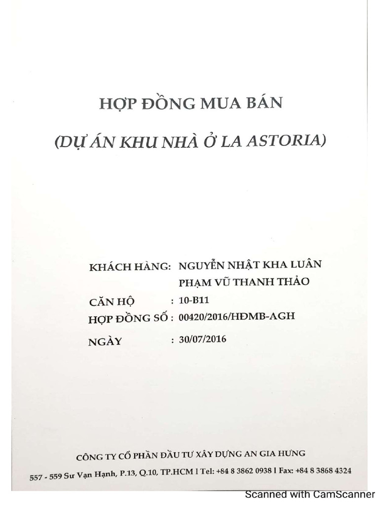 Hop Dong Mua Ban | PDF