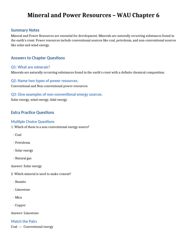 WAU Chapter6 Practice Final Confirmed | PDF | Renewable Energy | Energy Development