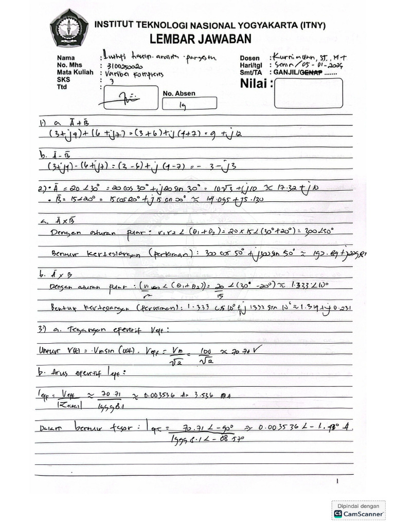Variabel Kompleks UAS | PDF