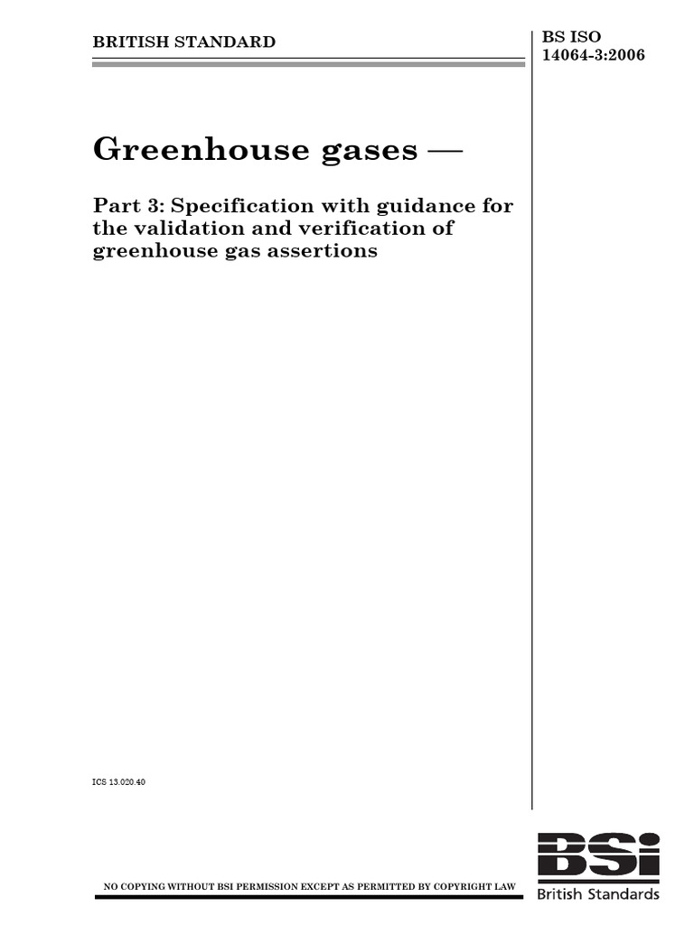 ISO 14064-3 Green House Gases | PDF