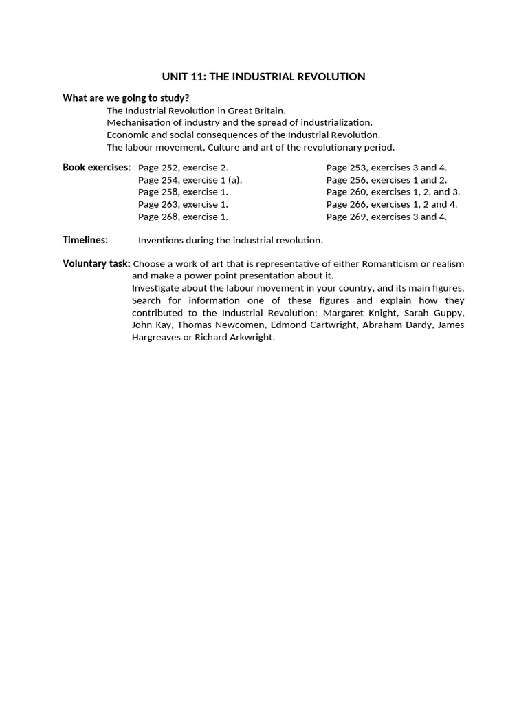 Industrial Revolution Study Guide | PDF
