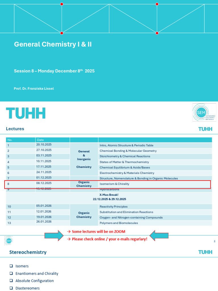 2025 ChemEng Lecture 8 Print | PDF | Chirality (Chemistry) | Isomer