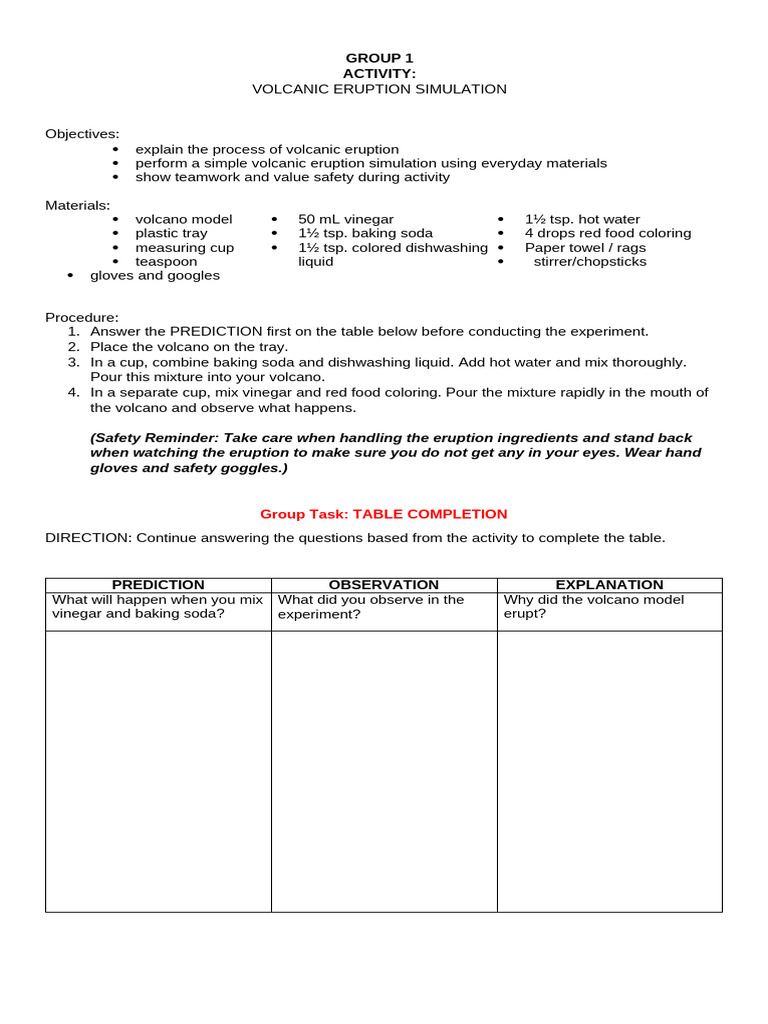 Volcanic Eruption Simulation Guide | PDF | Volcano | Volcanology