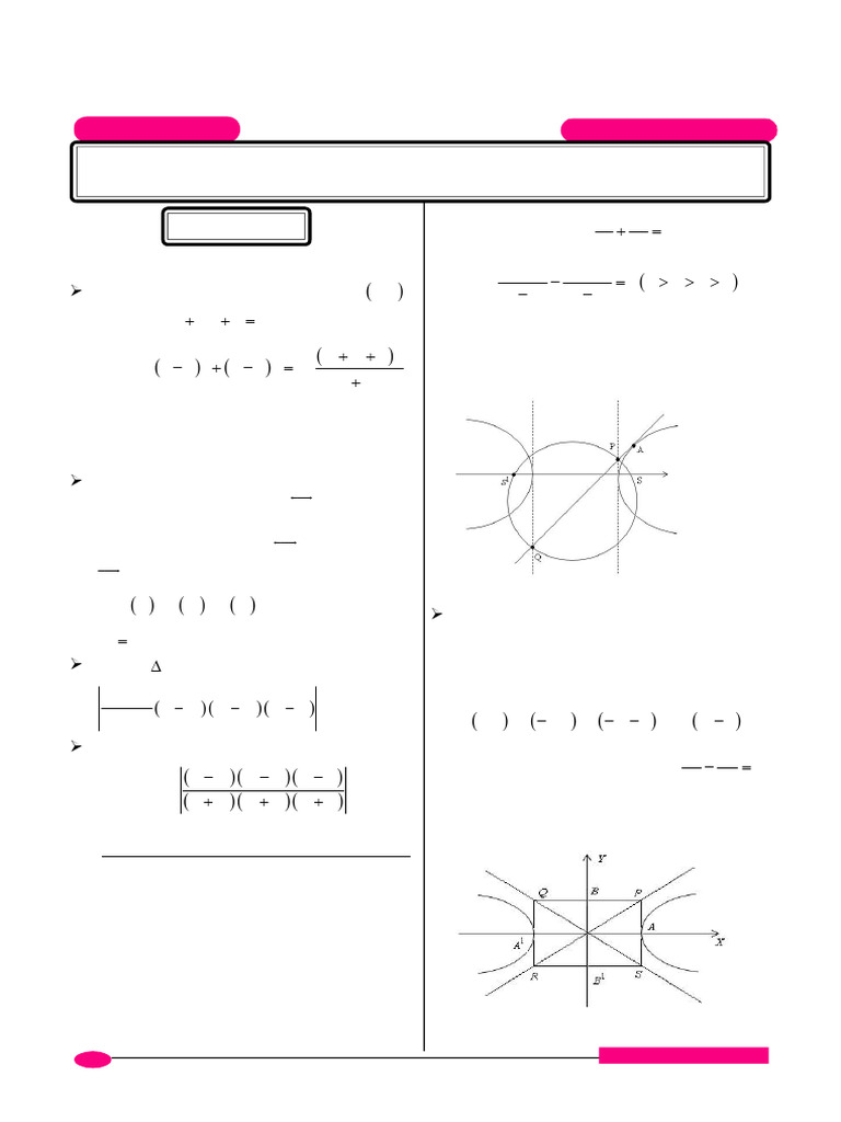 Hyperbola Concepts and Properties Guide | PDF | Algebraic Geometry ...