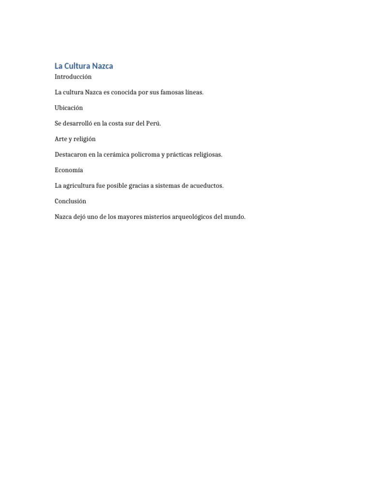 Monografia Cultura Nazca | PDF
