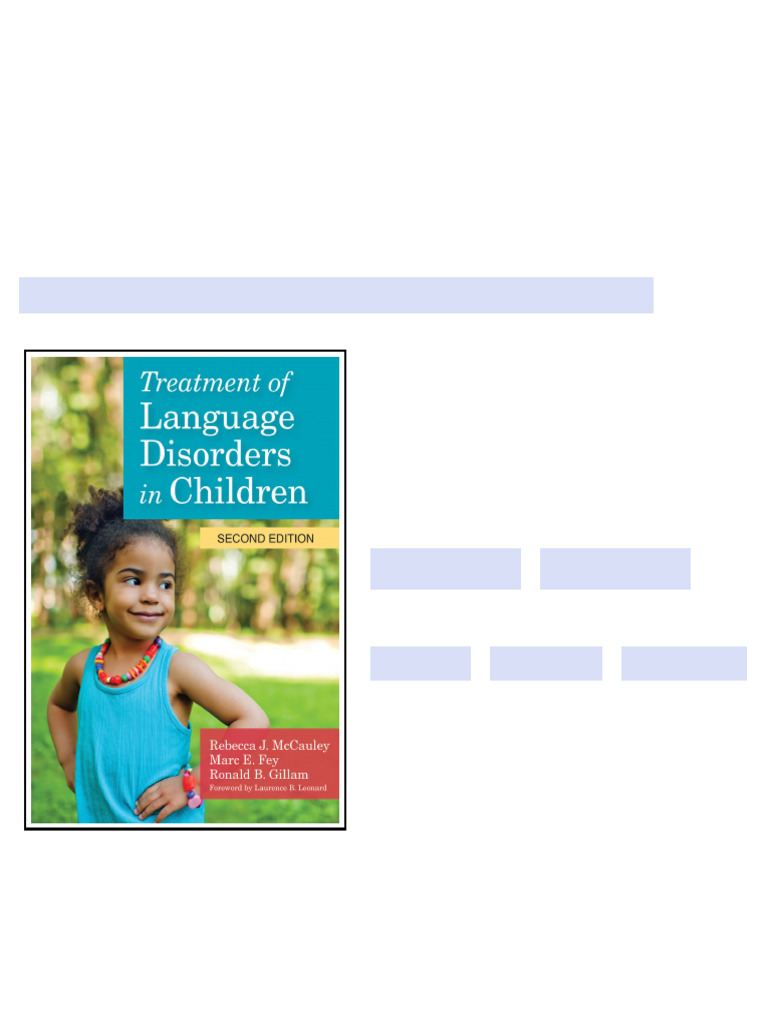 Treatment of Language Disorders in Children Second Edition Unknown ...