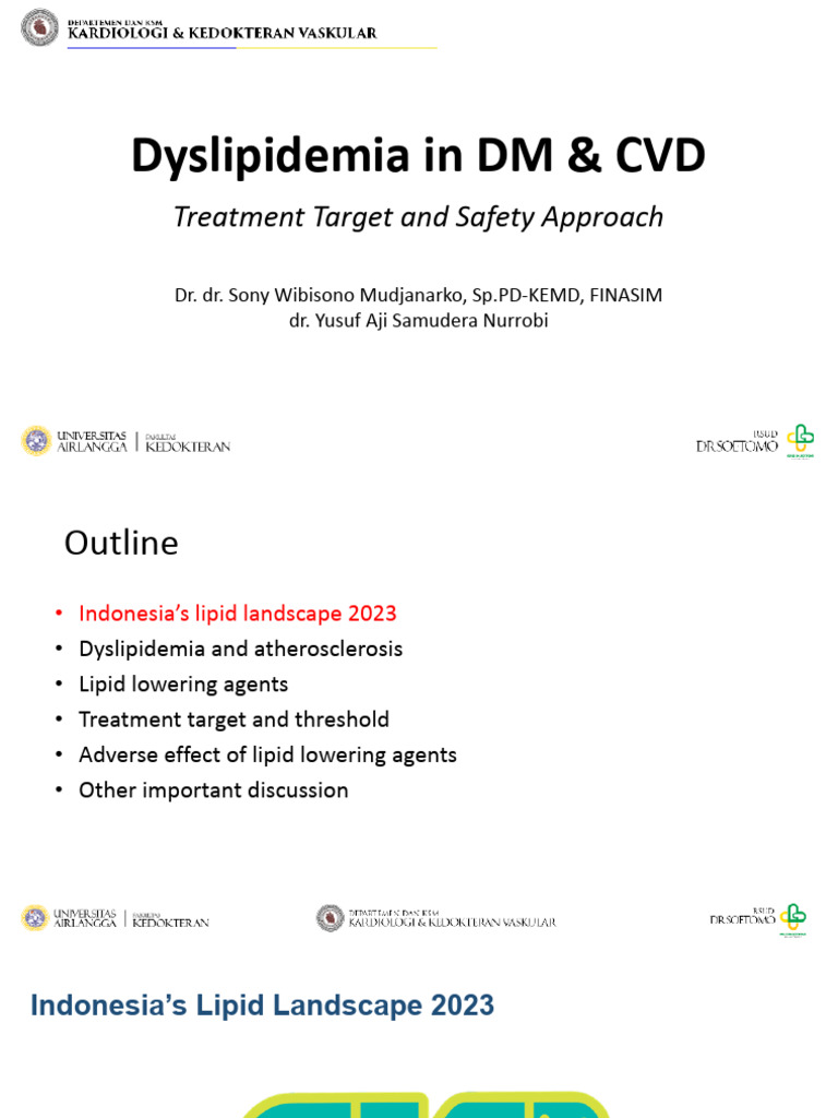 Dyslipidemia in DM & CVD - Treatment Targets and Safety Approach | PDF ...
