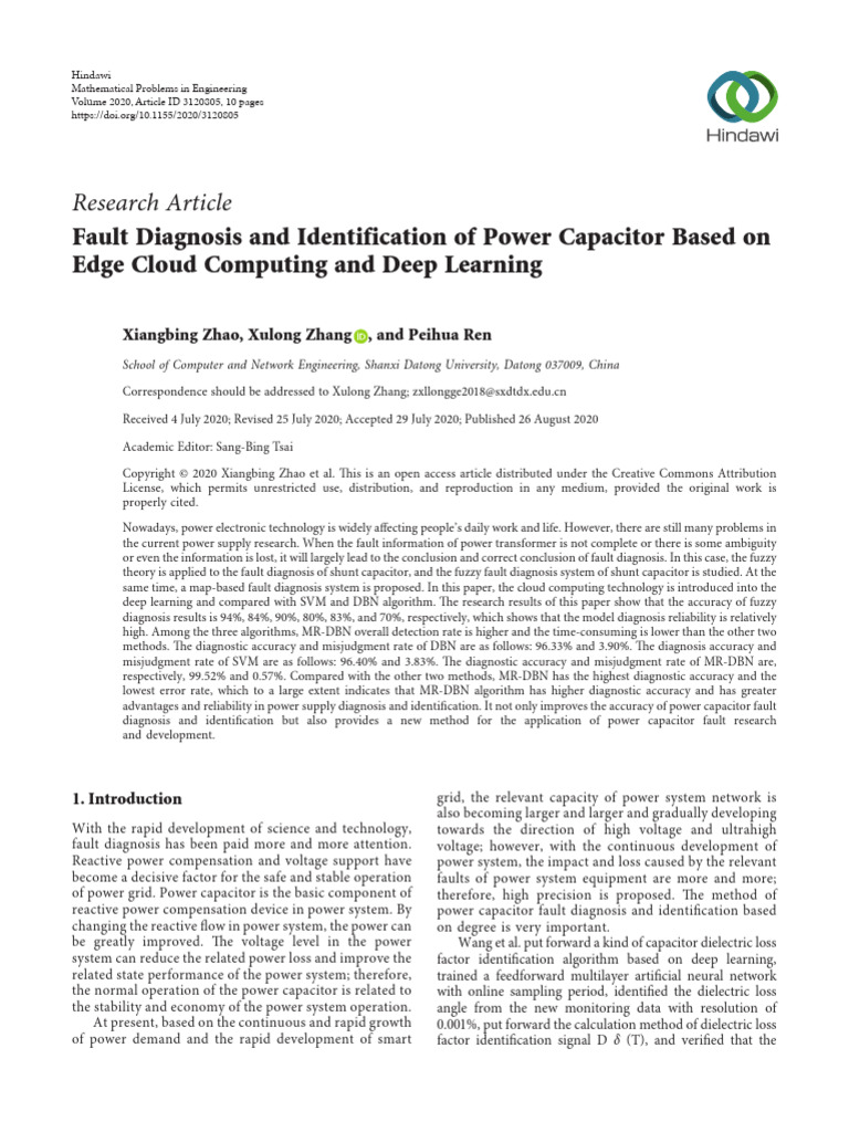Power Capacitor Fault Diagnosis Using Deep Learning | PDF | Capacitor ...