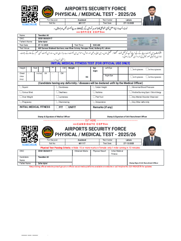 Test Slip - Join ASF | PDF | Medical Specialties | Diseases And Disorders