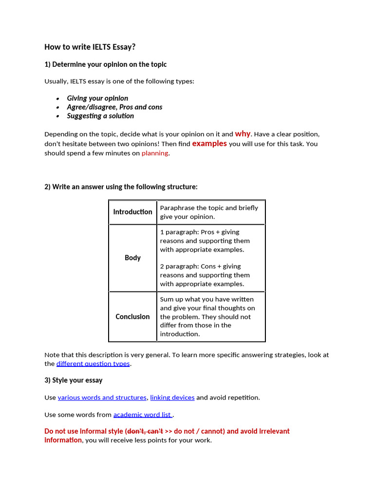How to Write IELTS Essay | PDF