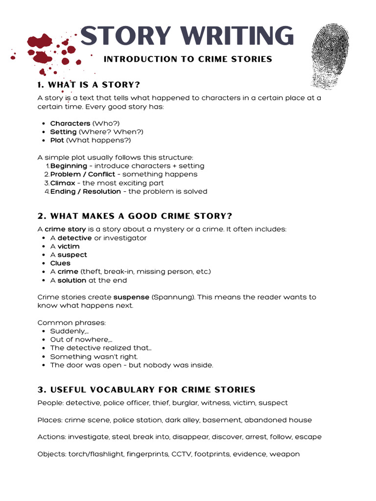 Crime Story Writing Guide | PDF | Detective | Crimes