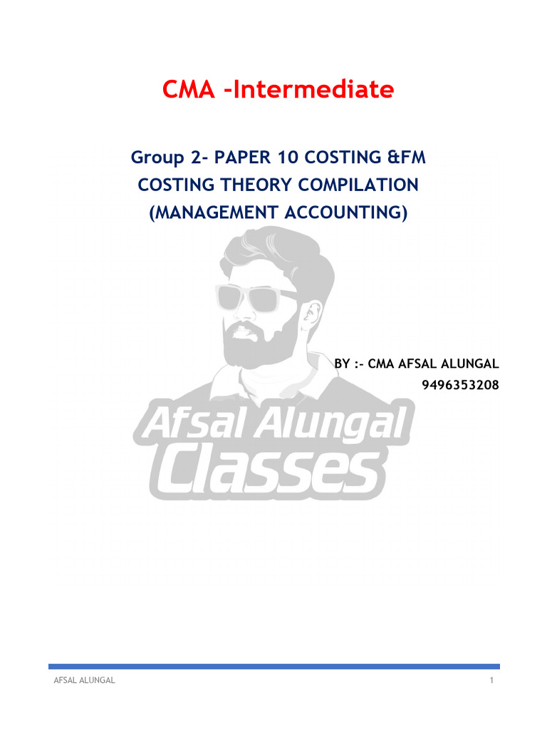 g2costing Theory Compilation by Afsal Alungal Sir | PDF | Management Accounting | Prices