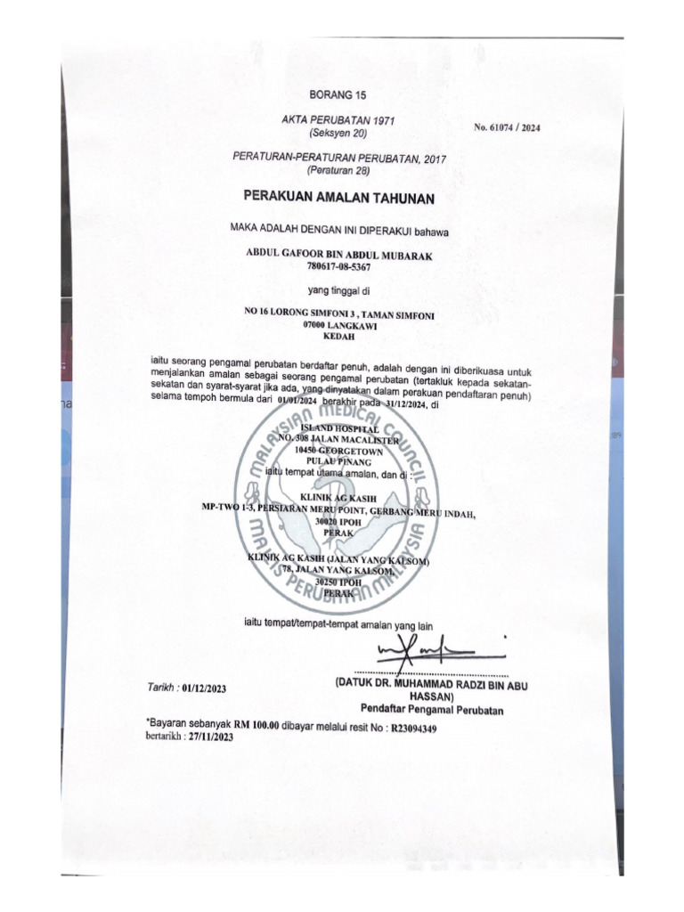 Borang 15 | PDF