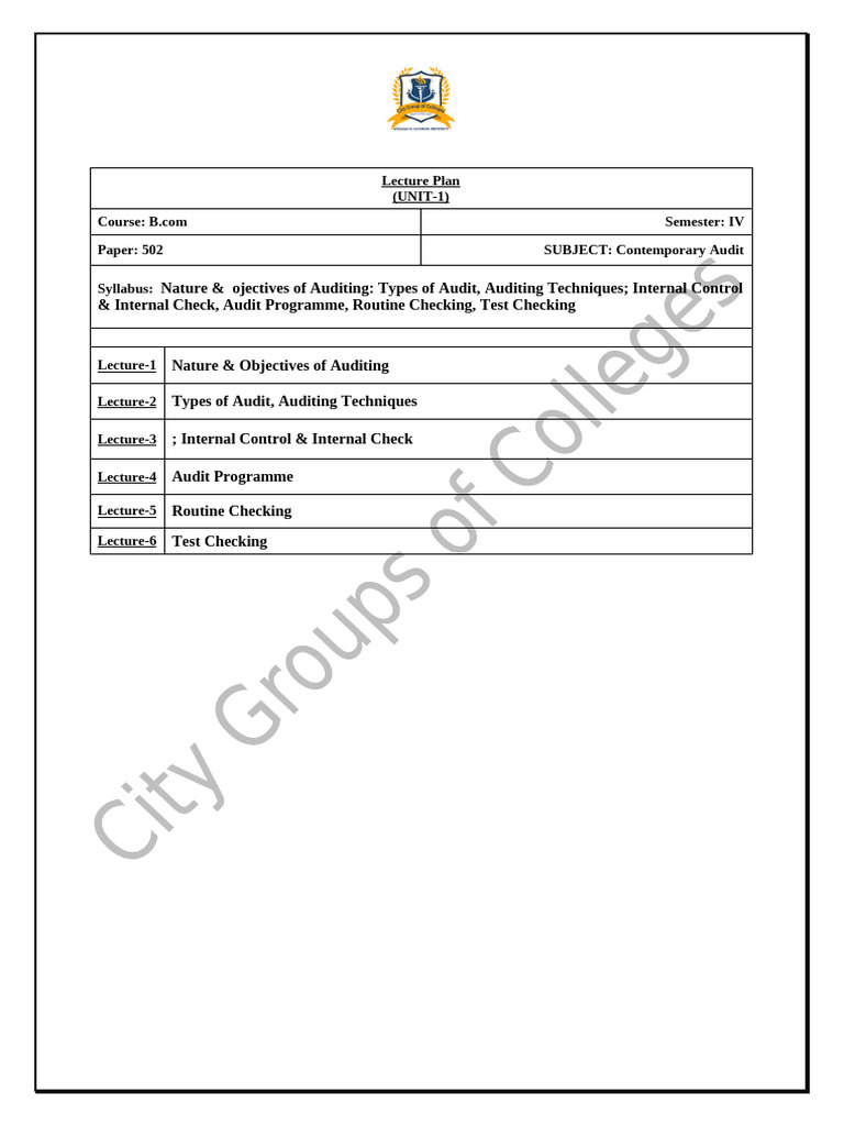 Audit UNIT 1 Final[1] | PDF | Audit | Financial Audit