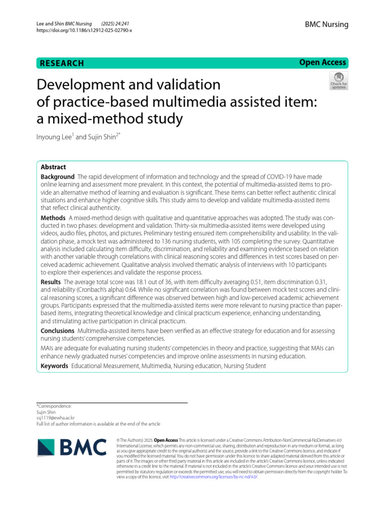Multimedia-Assisted Items in Nursing Education | PDF | Multimedia ...