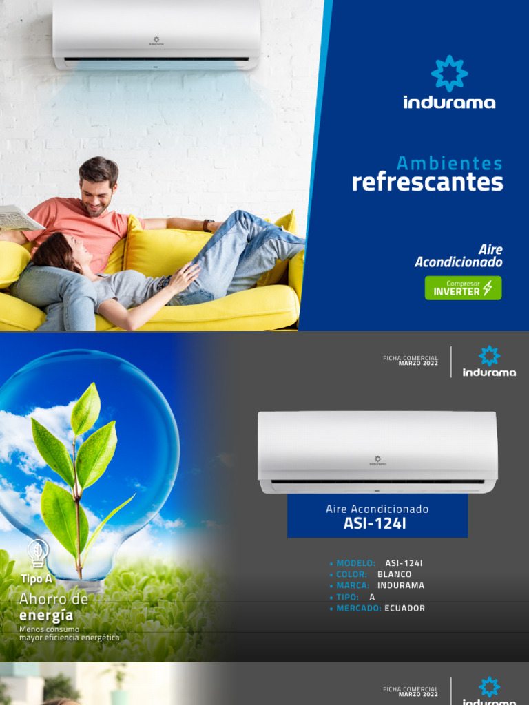 Ficha Comercial ASI-124I | PDF | Aire acondicionado | Uso eficiente de ...