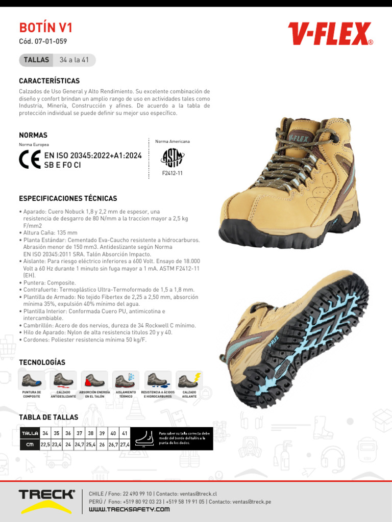 Ficha Tecnica Boti Vflex 07-01-059-FT | PDF