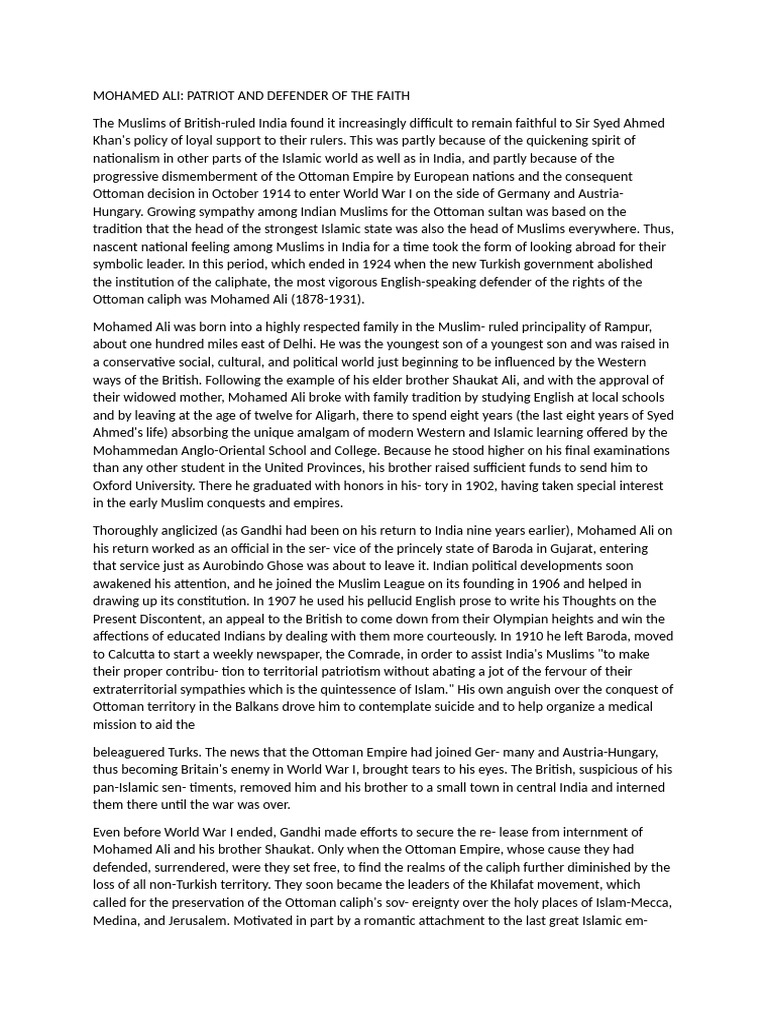 Ali Muslim Patriot | PDF | Caliphate | Ottoman Empire