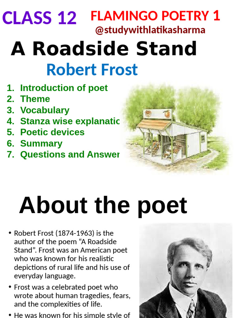 Robert Frost's "A Roadside Stand" Analysis | PDF | Poetry