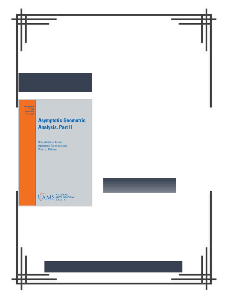 Asymptotic Geometric Analysis Part II 1st Edition Shiri Artstein-Avidan ...