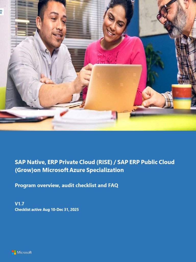 V1 7 SAP On Microsoft Azure Spec Audit Checklist | PDF | Audit ...