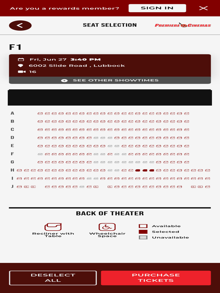 Recliner Seat Selection for Theater | PDF