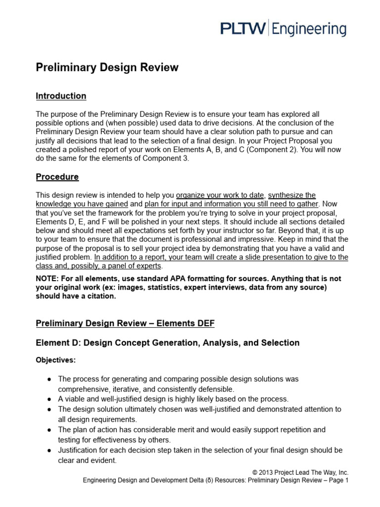 Preliminary Design Review | PDF | Engineering | Science