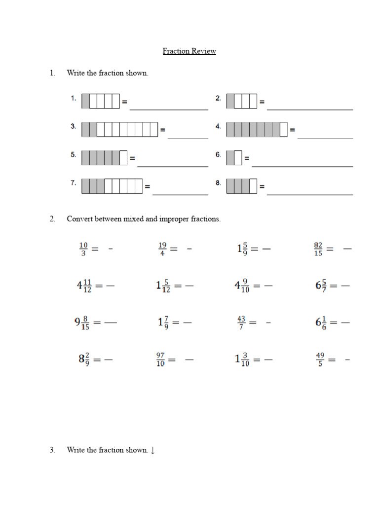 Fraction Review: Conversion & Ordering | PDF