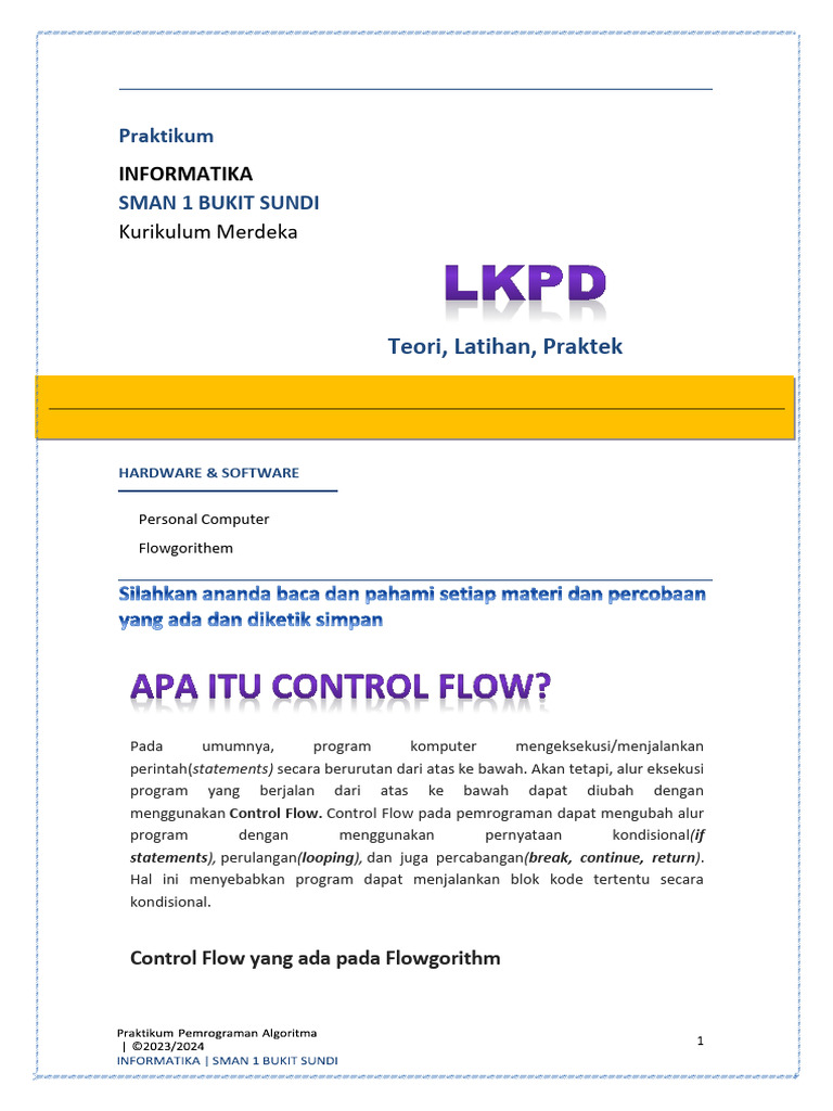 Control Flow dan Fungsi di Flowgorithm | PDF