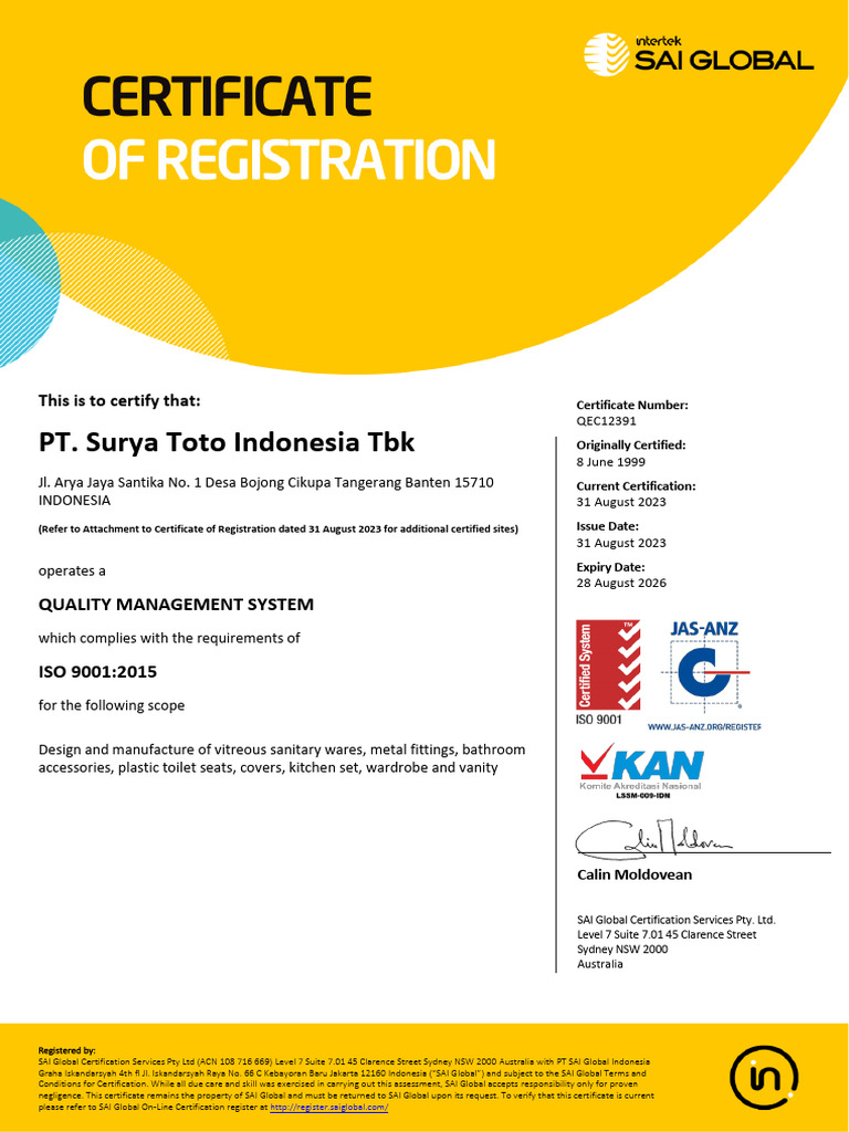 STI ISO 9001-2015 Certificate QEC12391 (1) | PDF | Systems Thinking ...