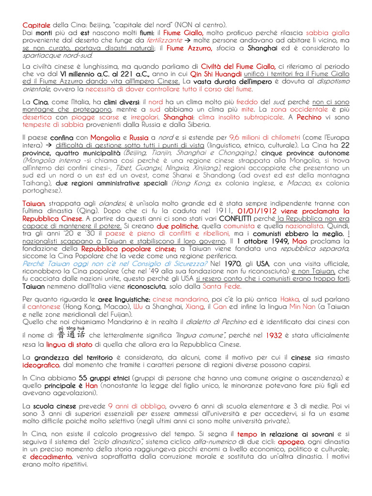 1. INTRODUZIONE a storia della cina, breve int | PDF