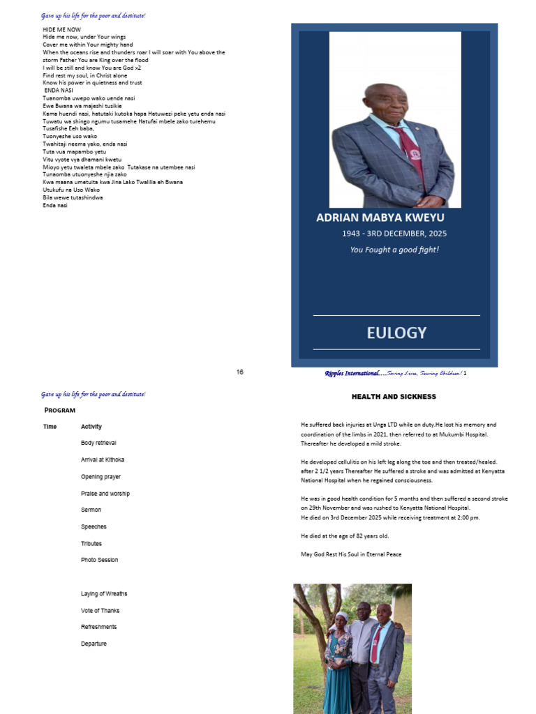 Eulogy Adrian 13 | PDF