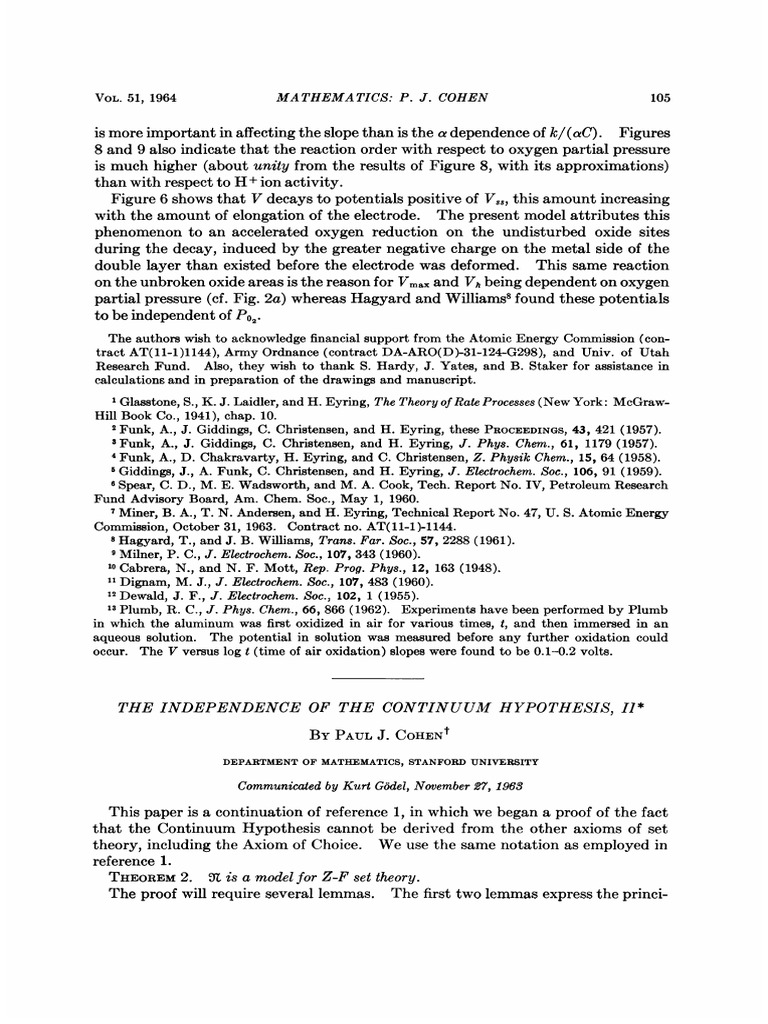 The Independence of the Continuum Hypothesis Il | PDF | Set ...