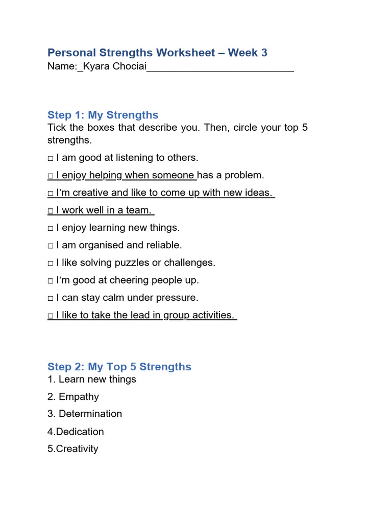 Personal Strengths | PDF