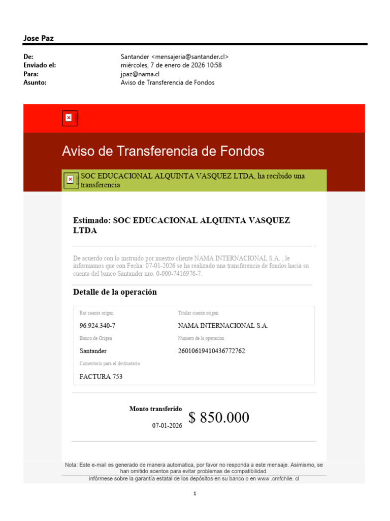 Pago Factura 753 | PDF | Bancario | Servicios financieros