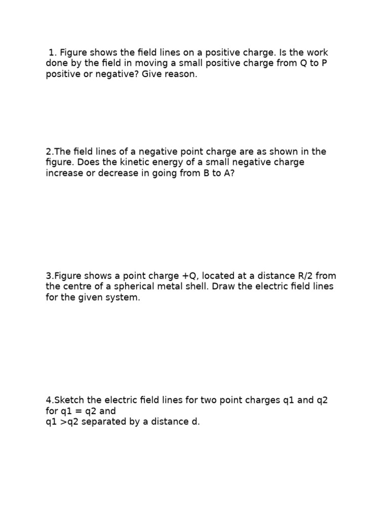 Electric Field Concepts and Questions | PDF