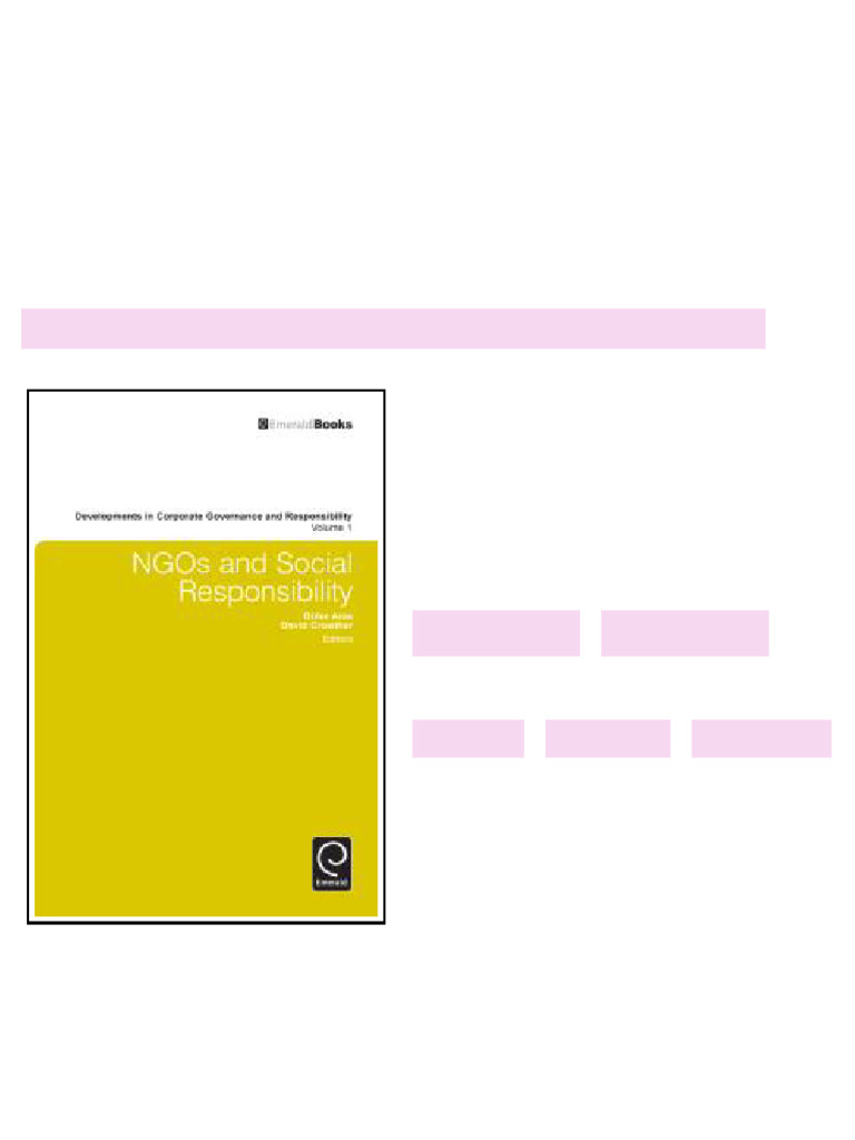 (Ebook) NGOs and Social Responsibility by Guler Aras; Eduardo Salas ...
