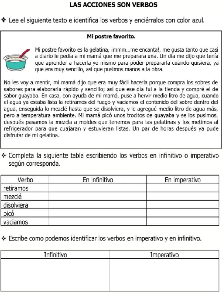 Actividad #8 Los Verbos | PDF