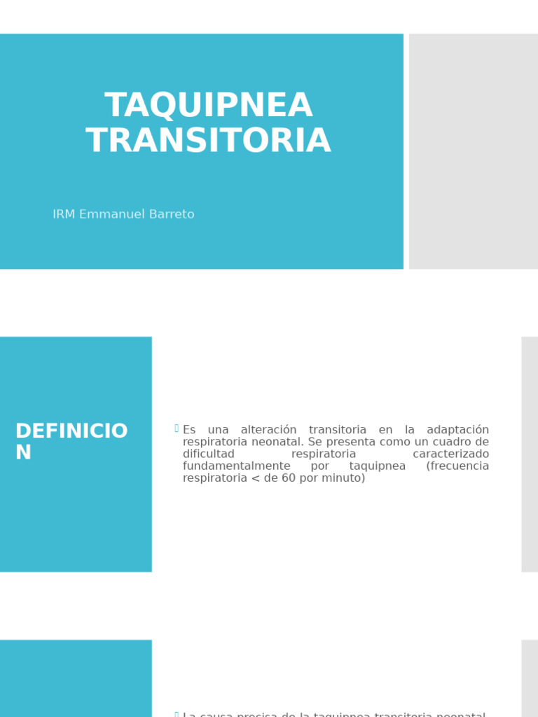 Taquipnea Transitoria Neonatal: Causas y Tratamiento | PDF ...