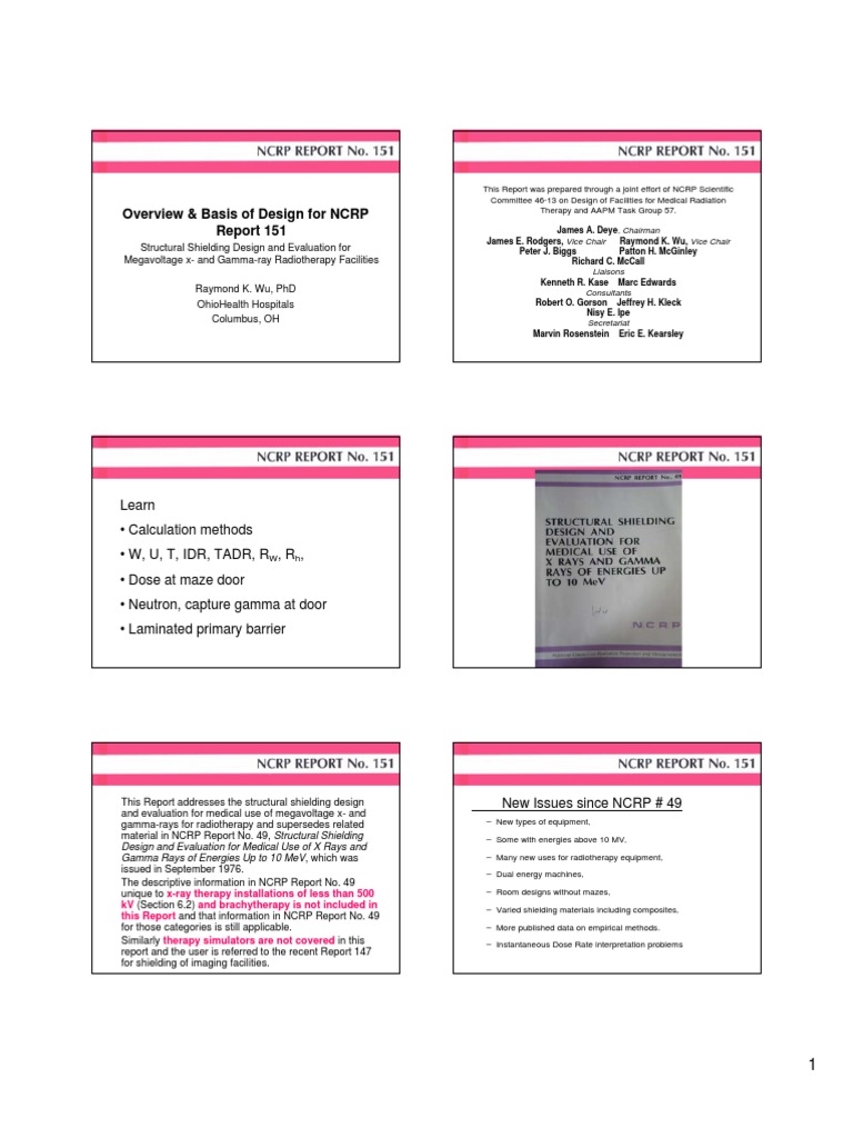 NCRP 151 Shielding For Linac - Summary | Download Free PDF | Radiation Protection | Ionizing ...