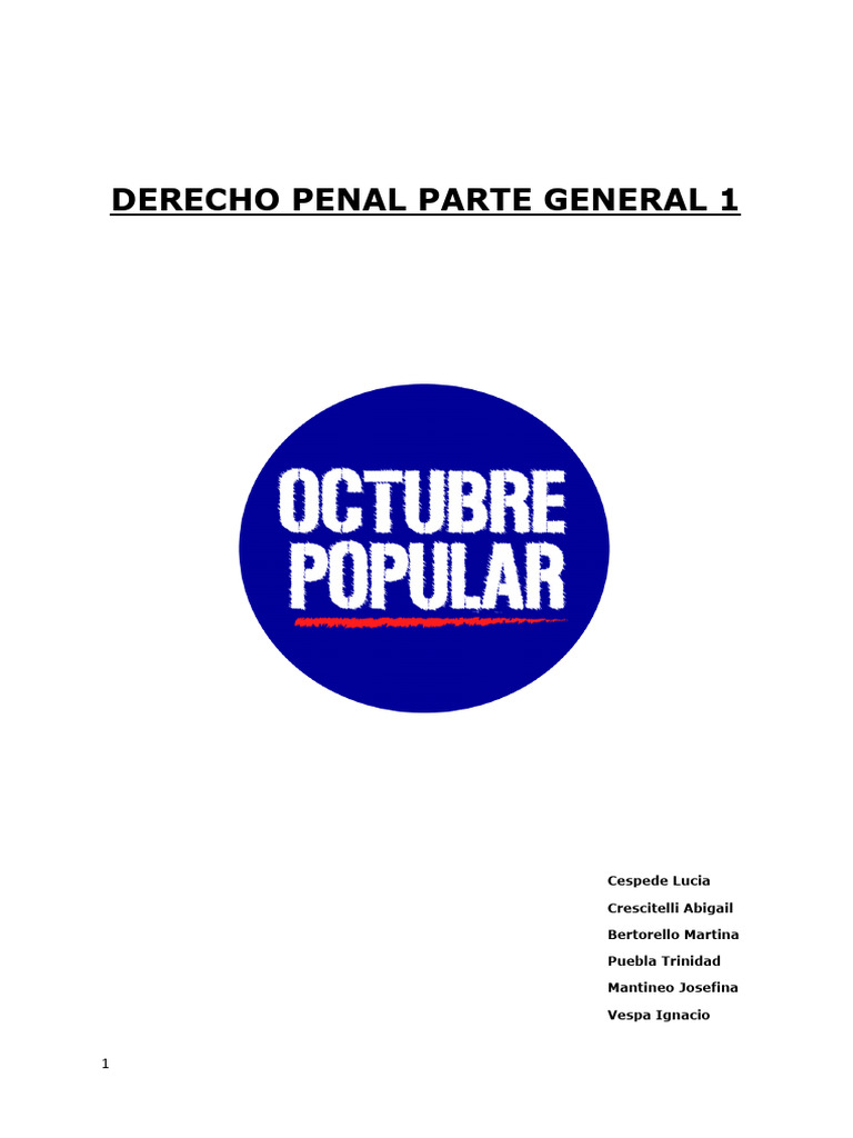 Penal General 1 Octubre Popular | PDF | Derecho penal | Castigos