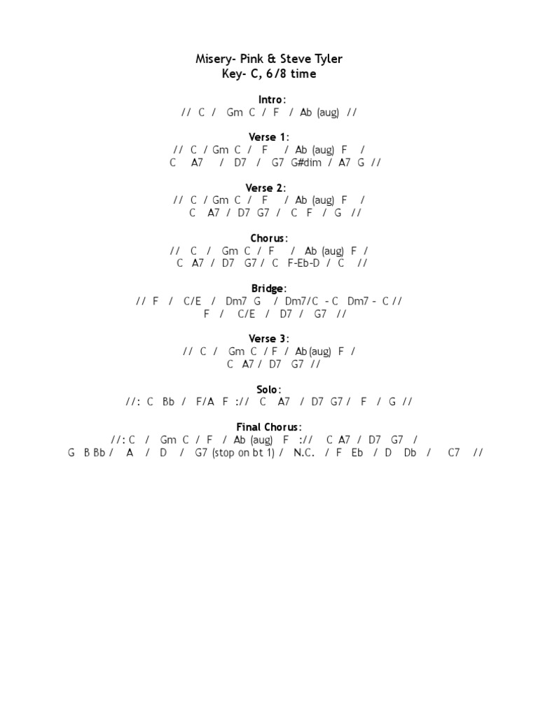 Misery Chord Chart | PDF