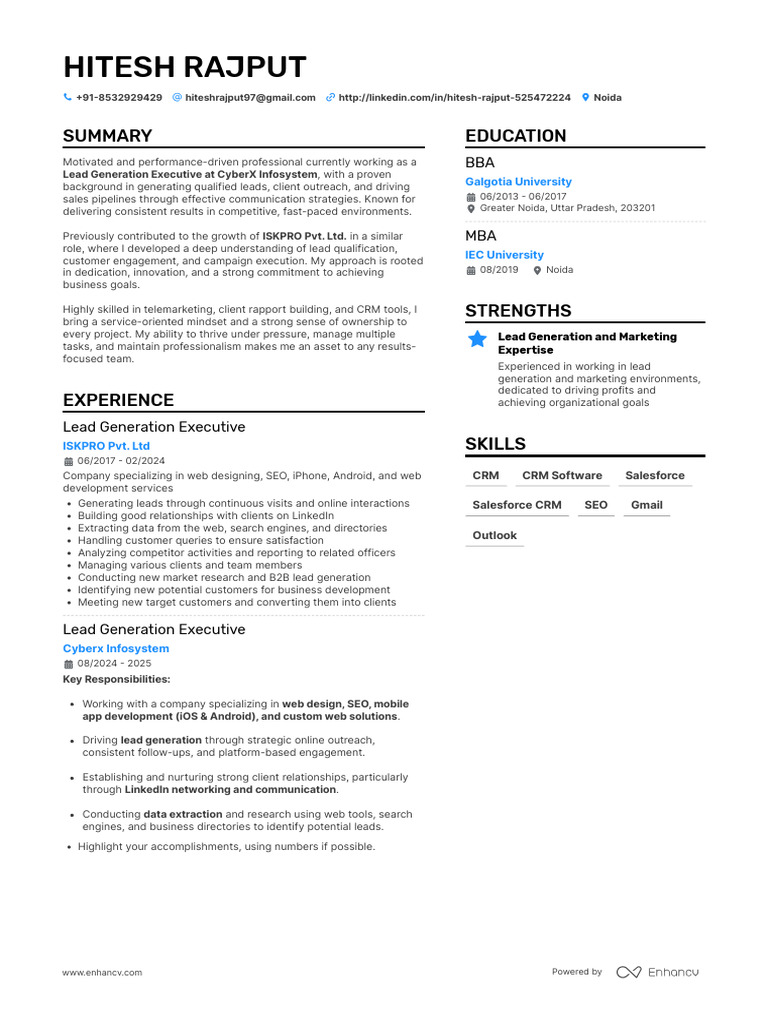 Hitesh Rajput Resume | PDF | Customer Relationship Management | Marketing