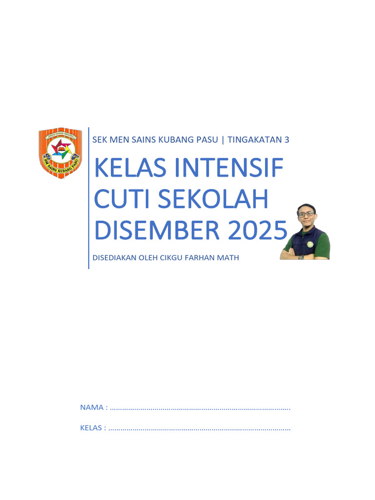 [Kupsis f4 2026] Kelas Intensif Cuti Sekolah Disember 2025 - Cikgu ...
