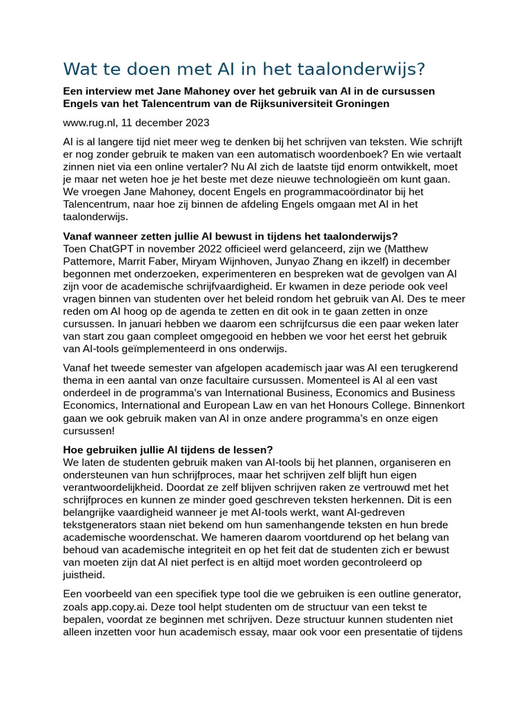 Betoog - Oefenartikelen AI | PDF