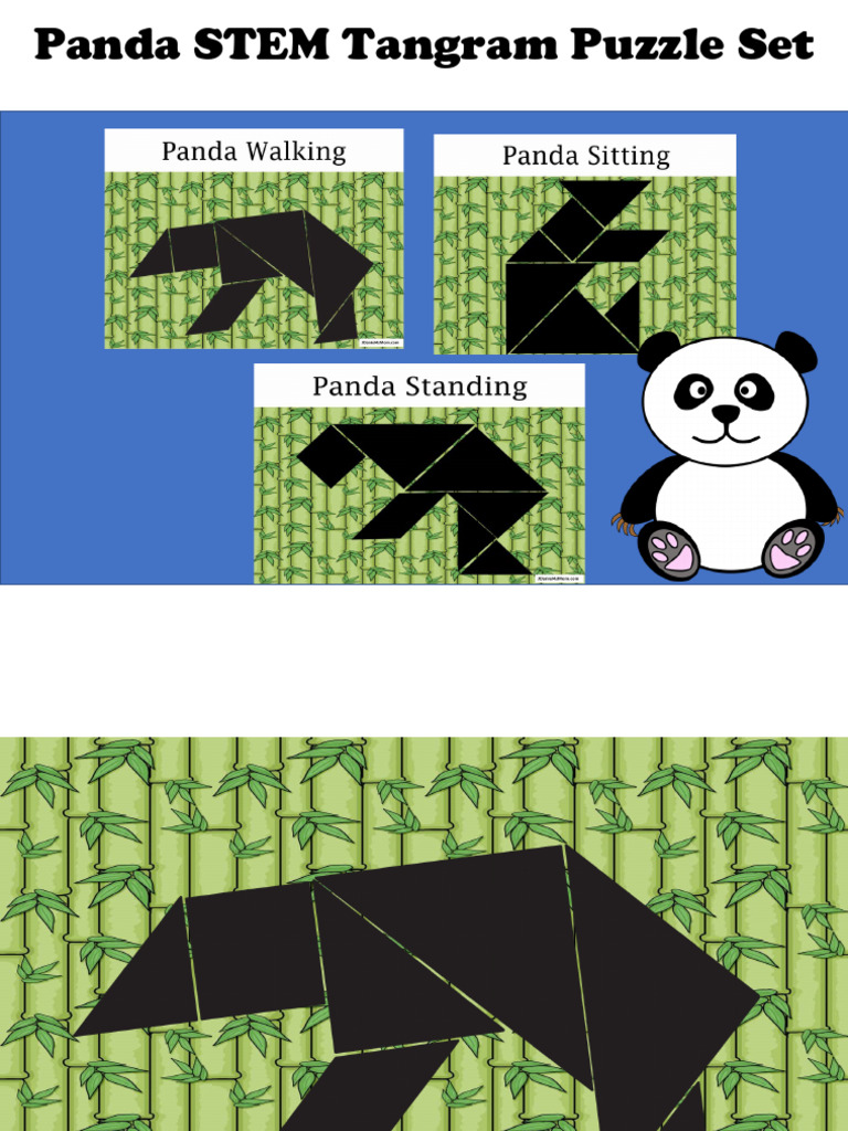 Panda STEM Tangram Puzzle Set | PDF