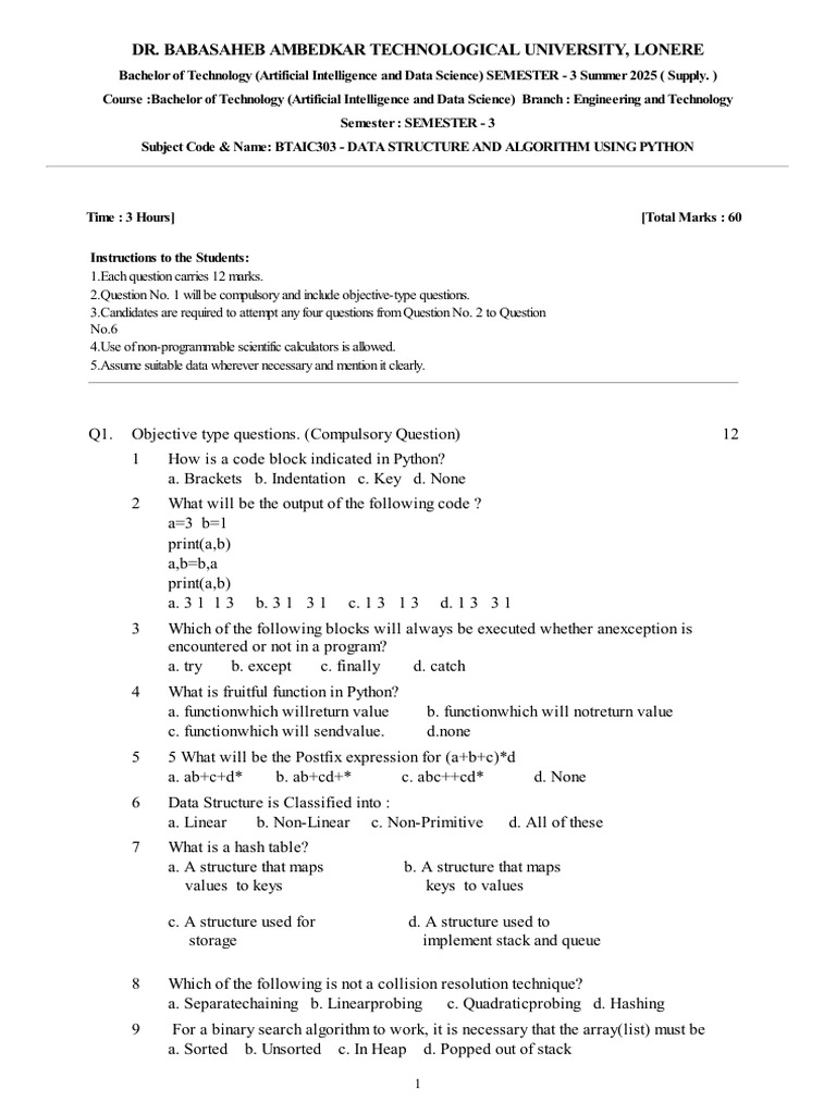 Data Structure and Algorithm Using Python (3) | PDF | Computer Programming | Algorithms And Data ...